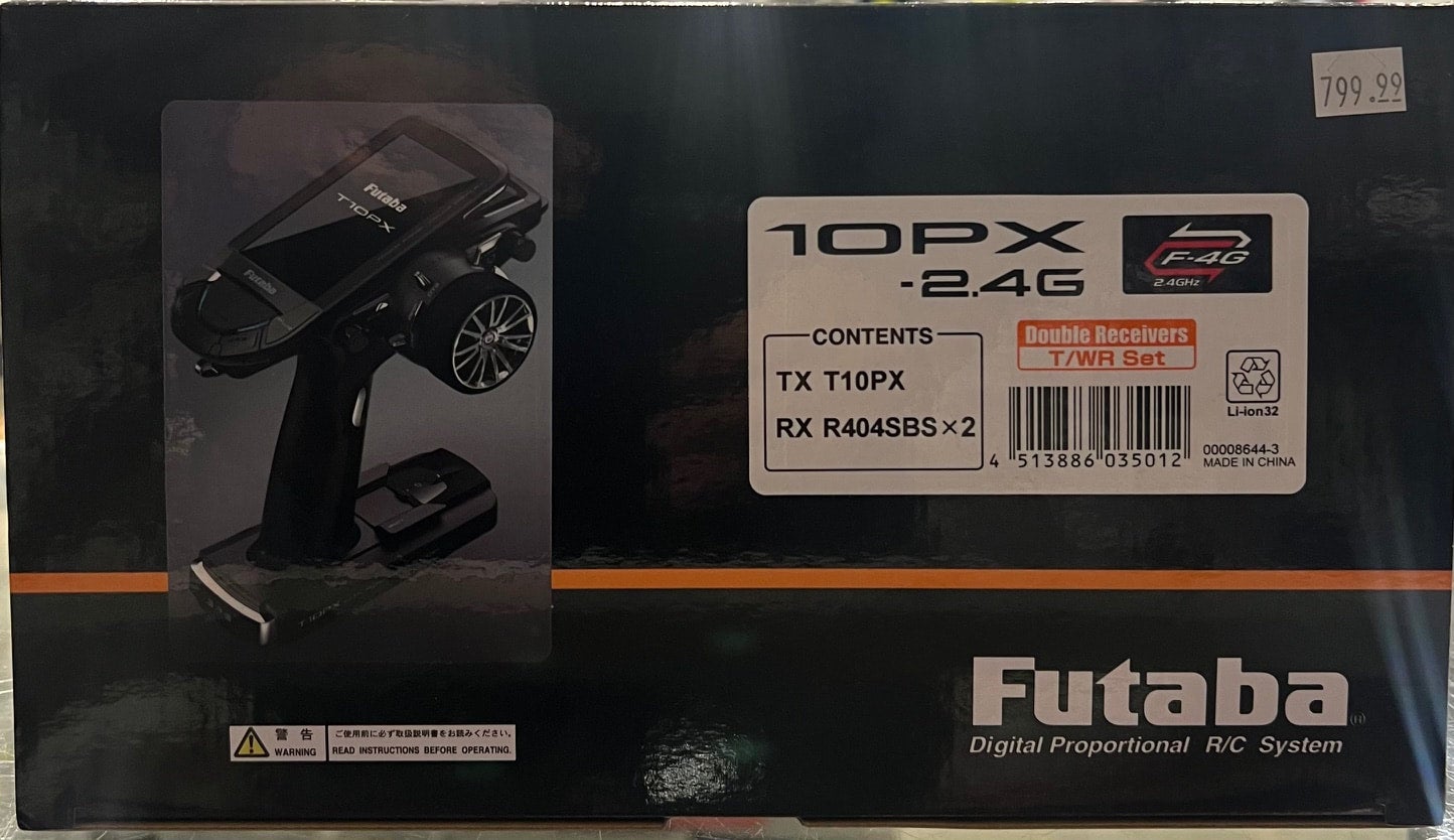 Futaba T10PX Radio With 2 R404SBS Receivers Battery and Charger | Hayden Radio Control Raceway